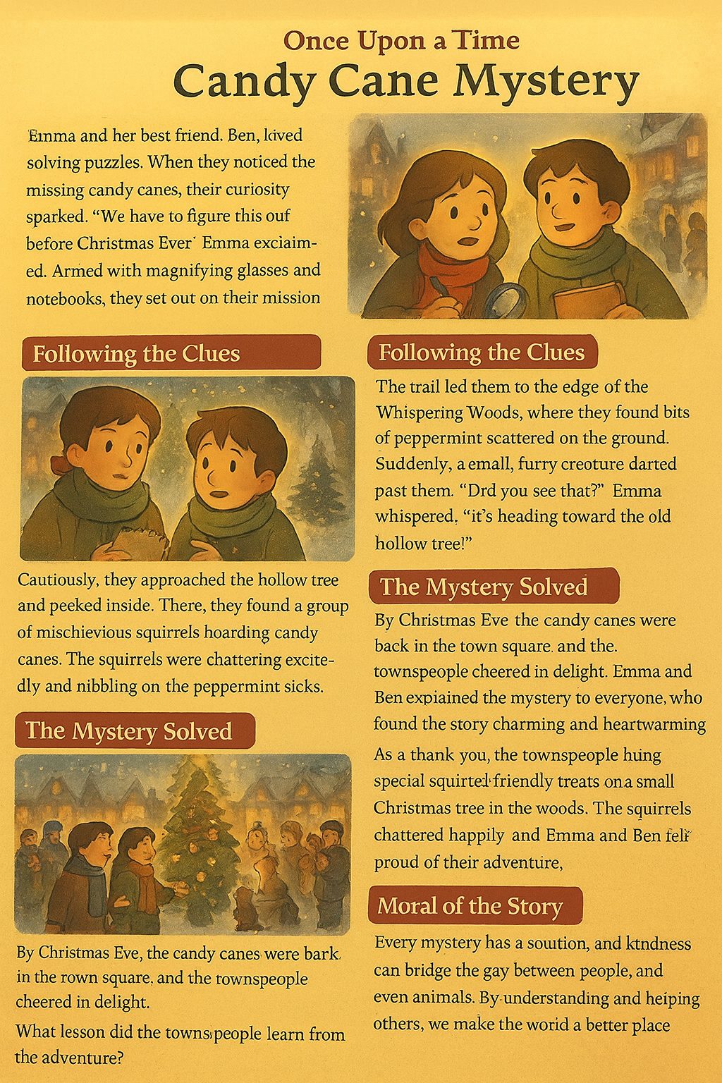 The Candy Cane Mystery | A Christmas Story for Kids with Audio