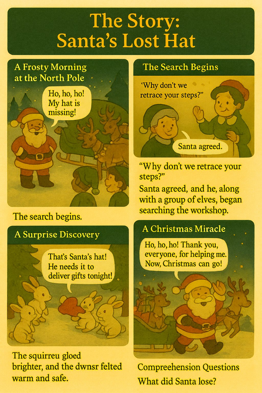 Read And Listen Santa’s Lost Hat | A Christmas Story for Kids with Audio