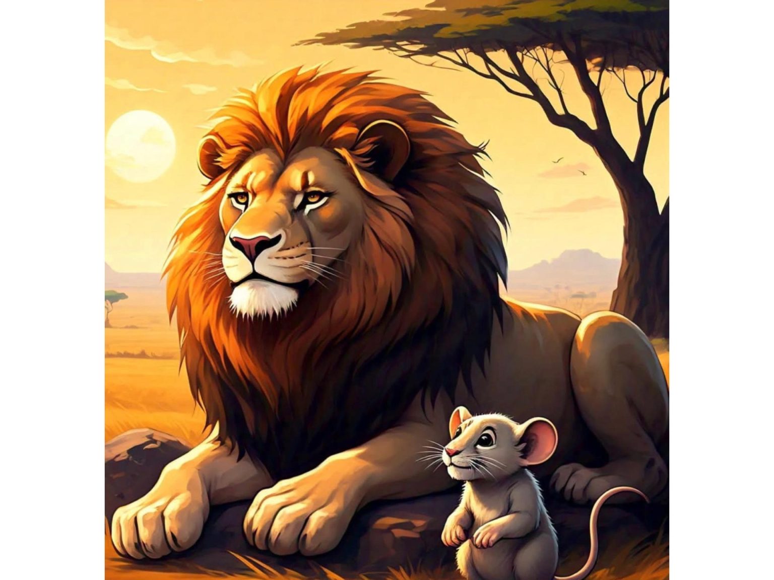 The Lion and the Mouse | A Short Classic Moral Story for Kids with Audio