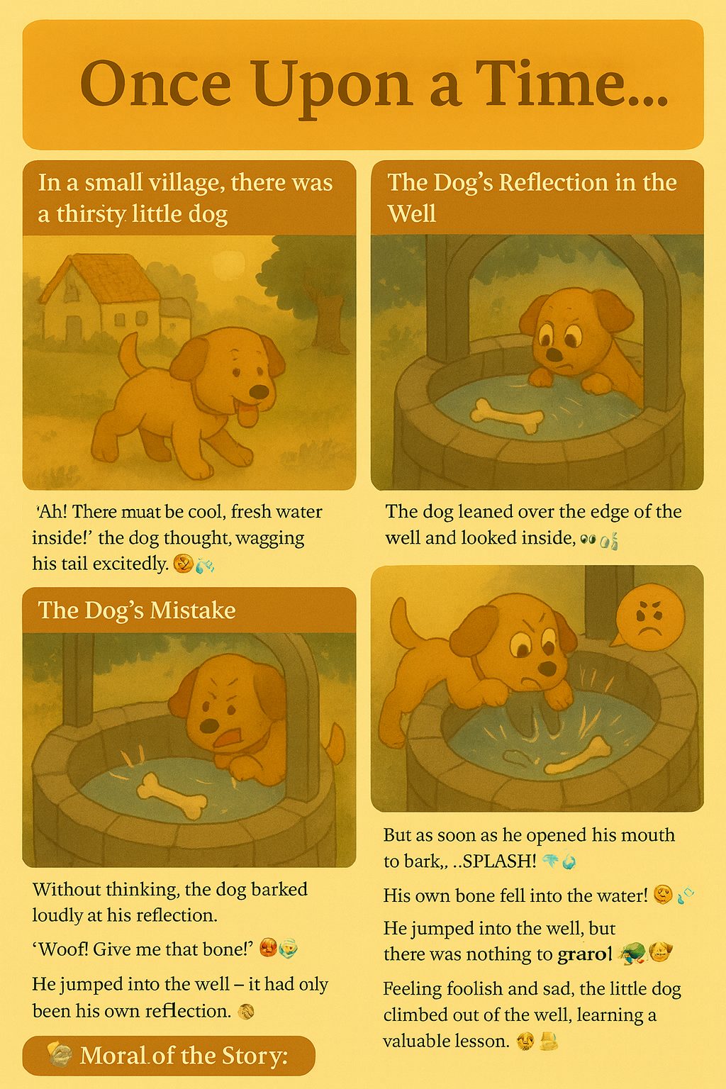 The Dog at the Well | A Short Bedtime Story for Kids with a Moral and Audio