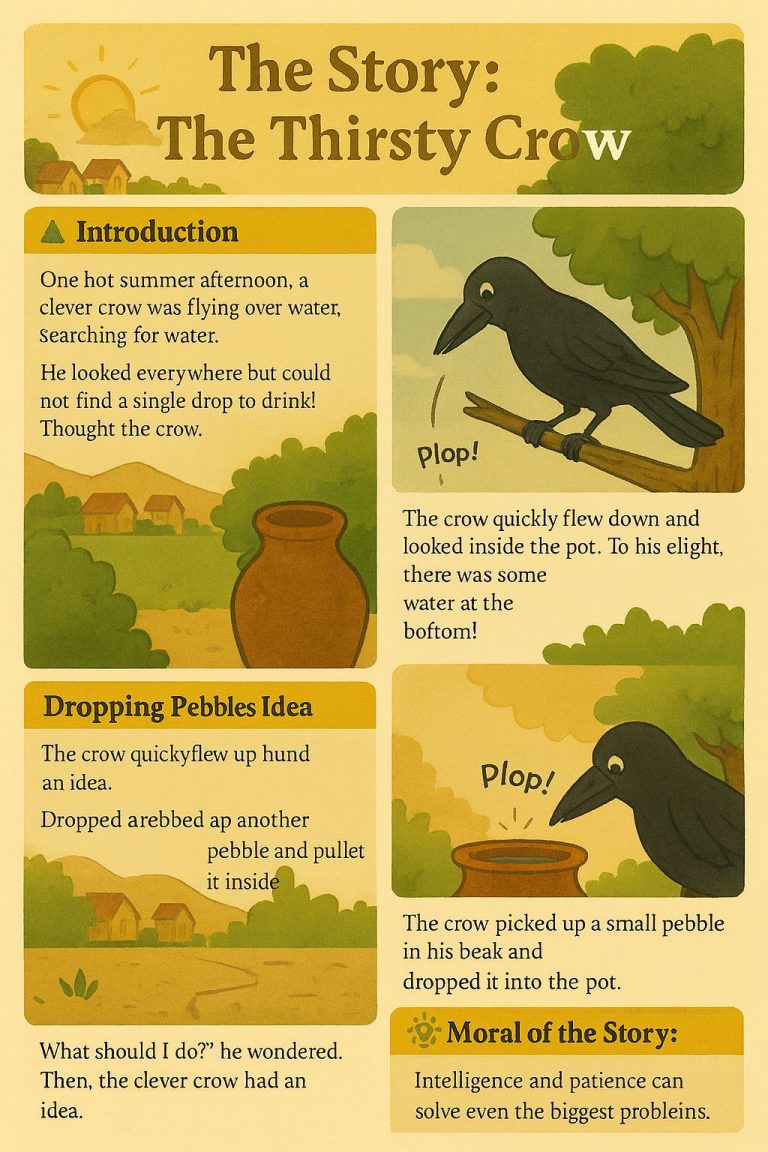The Thirsty Crow | A Short Moral Story for Kids | Lesson on Wisdom with ...