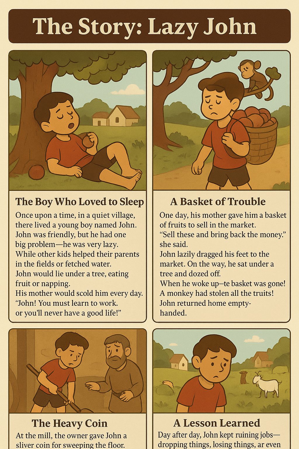 Lazy John A Moral Bedtime Story For Kids With Audio