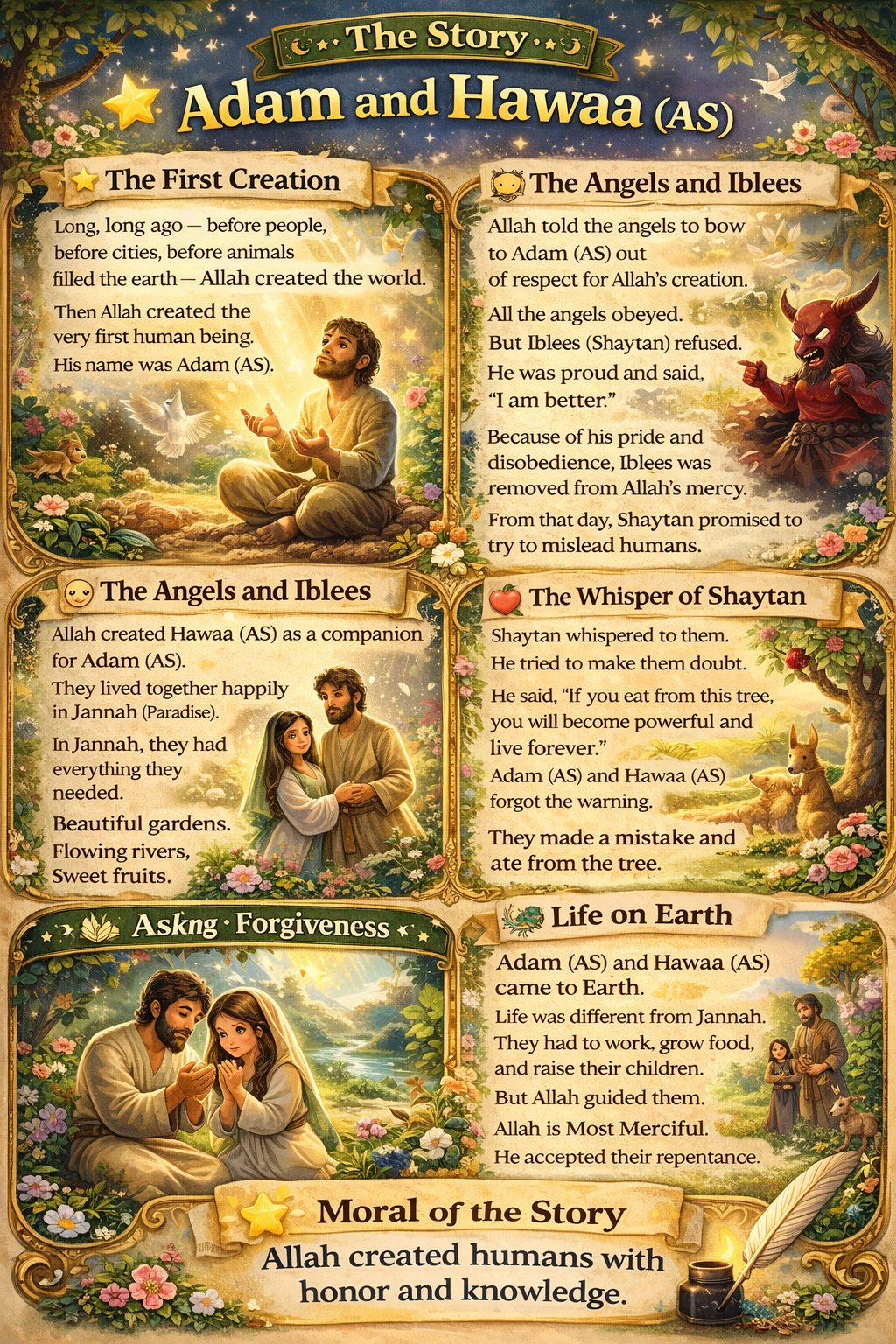 The Story of Adam and Hawaa (AS) | Quran Islamic Story for Kids